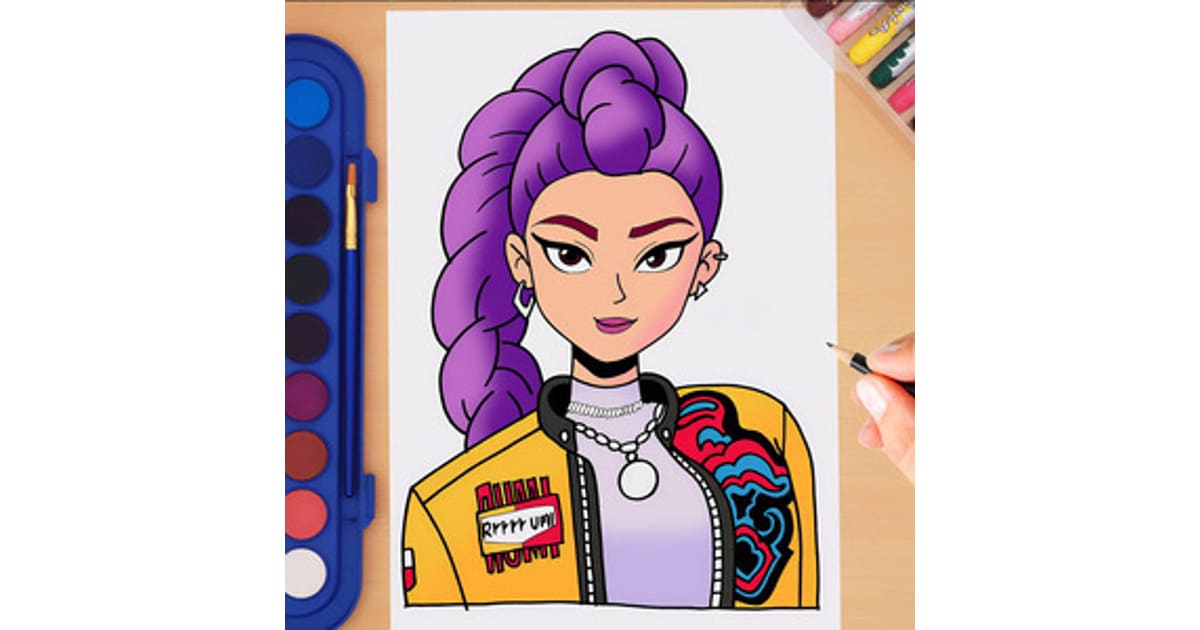 Rumi Of KPop Demon Hunters Coloring Pages | Mafa