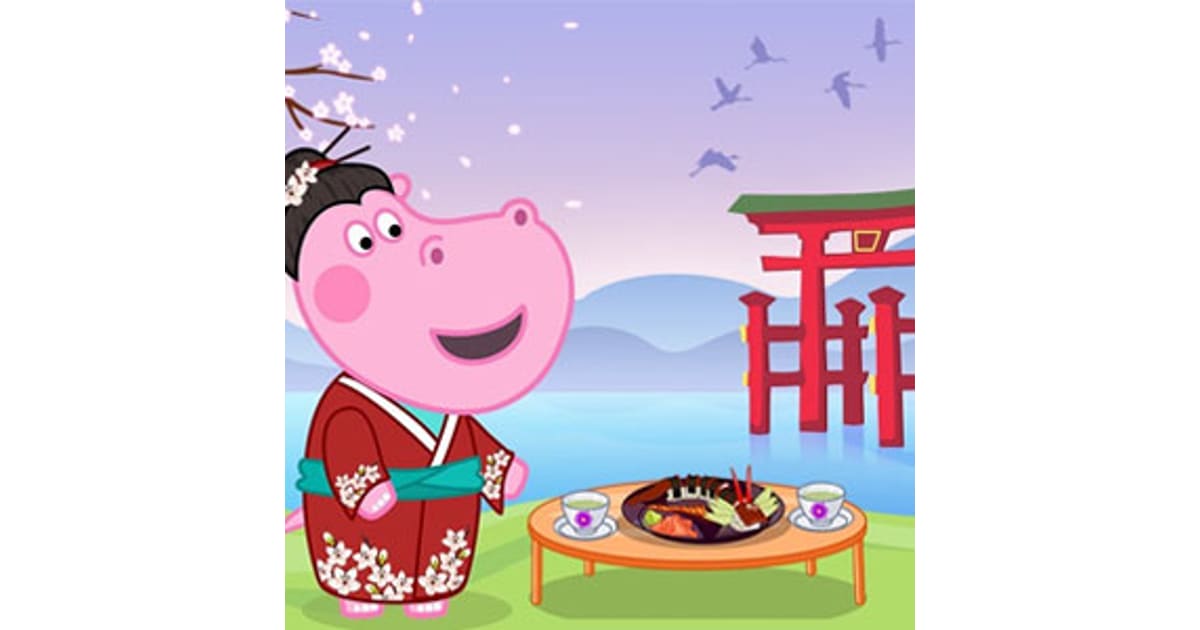 Japanese Party Online With Hippo Family!